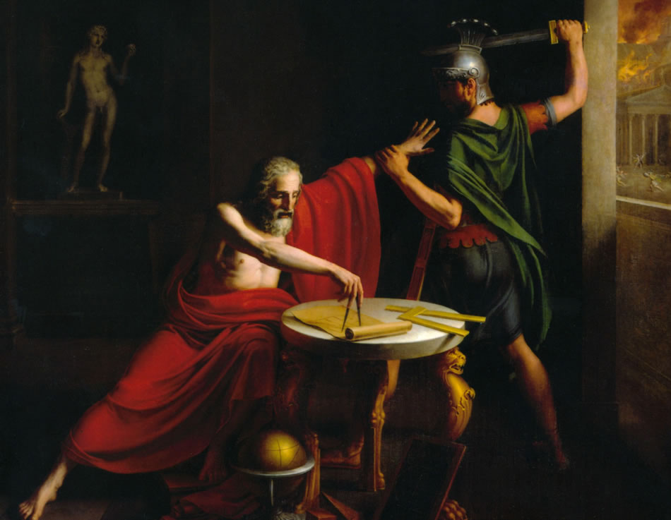 Archimedes faced death with courage